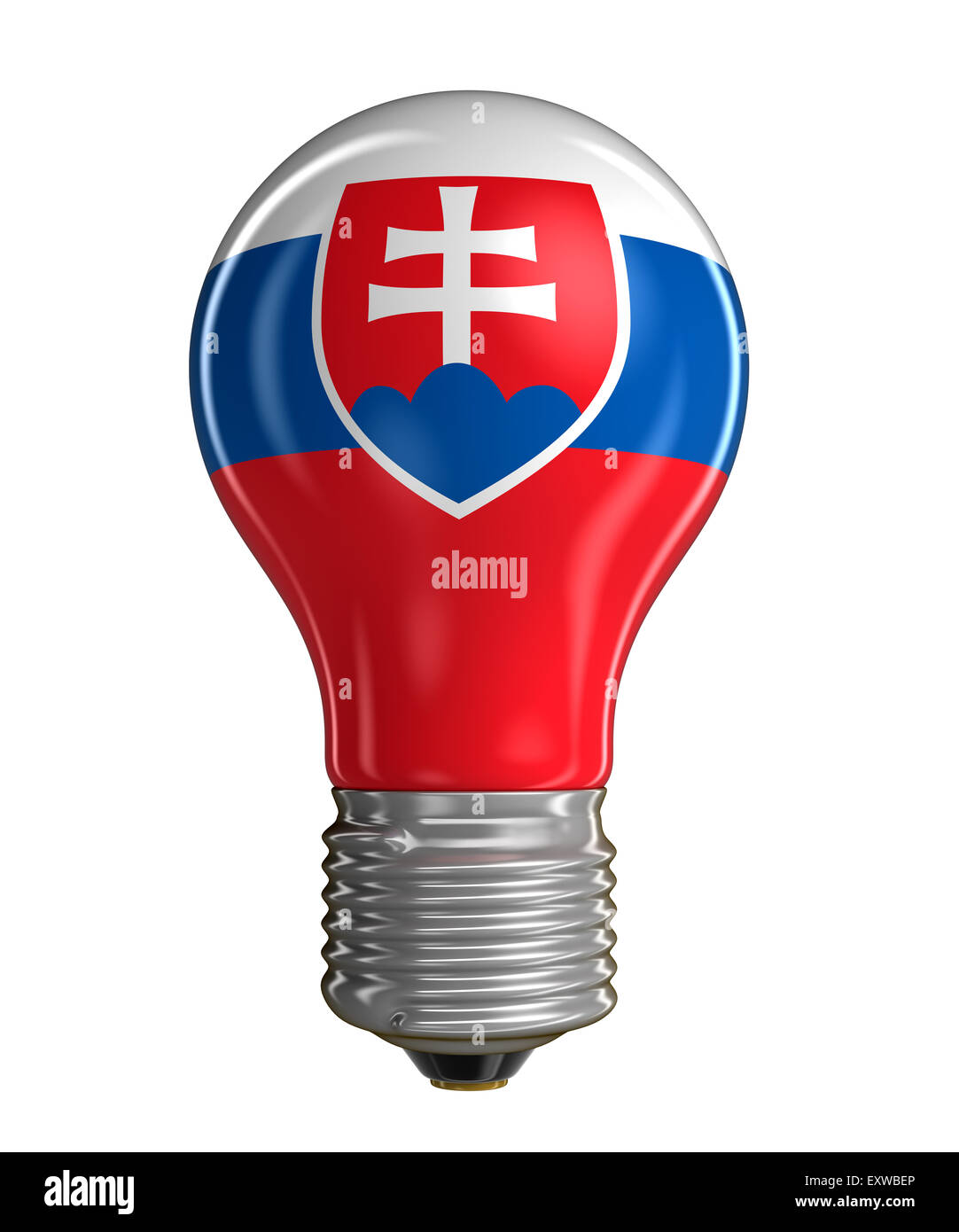 Light bulb with Slovak flag. Image with clipping path Stock Photo - Alamy