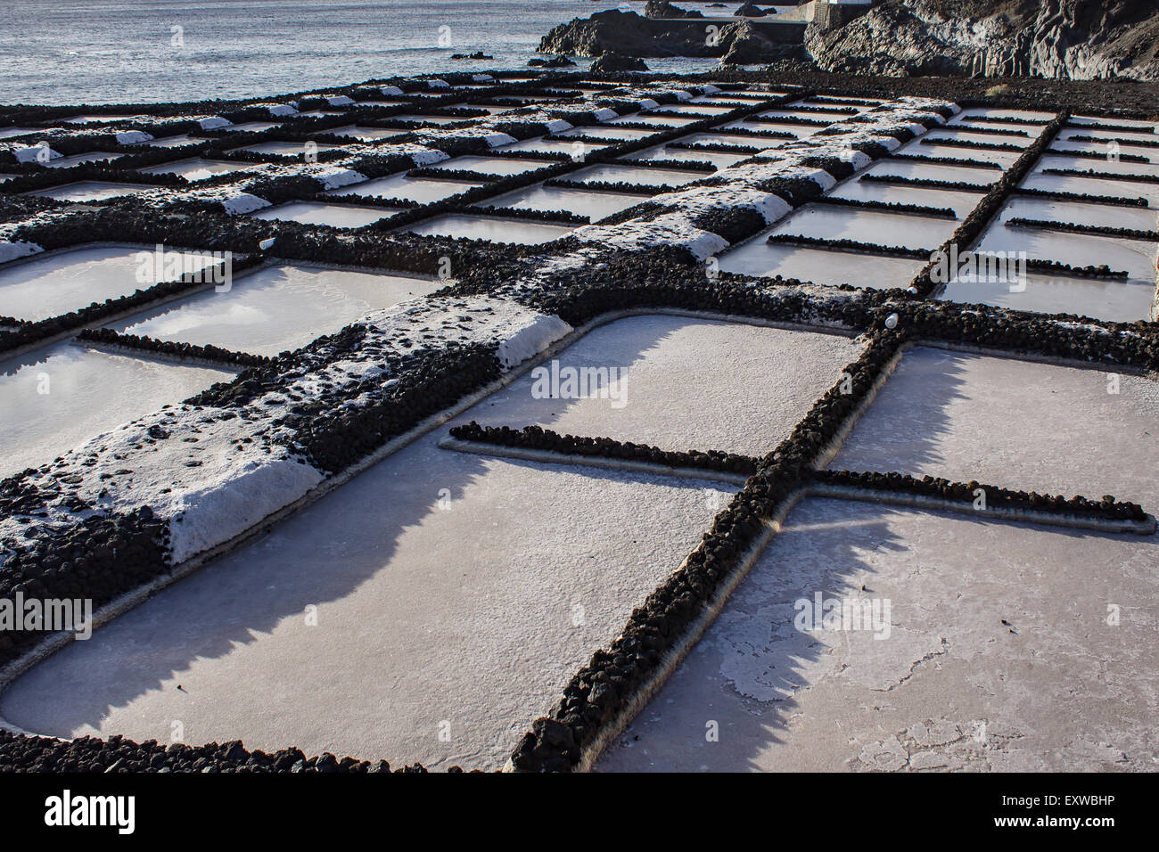 Salt from the sea that have been evaporated along the salt pans in ...