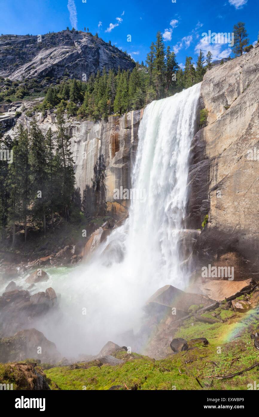 Vernal Fall at Merced River, Yosemite National Park, California, USA ...