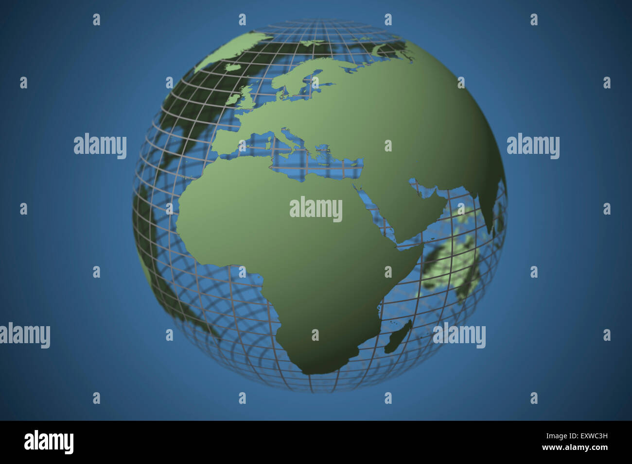 Globe with grid Stock Photo - Alamy