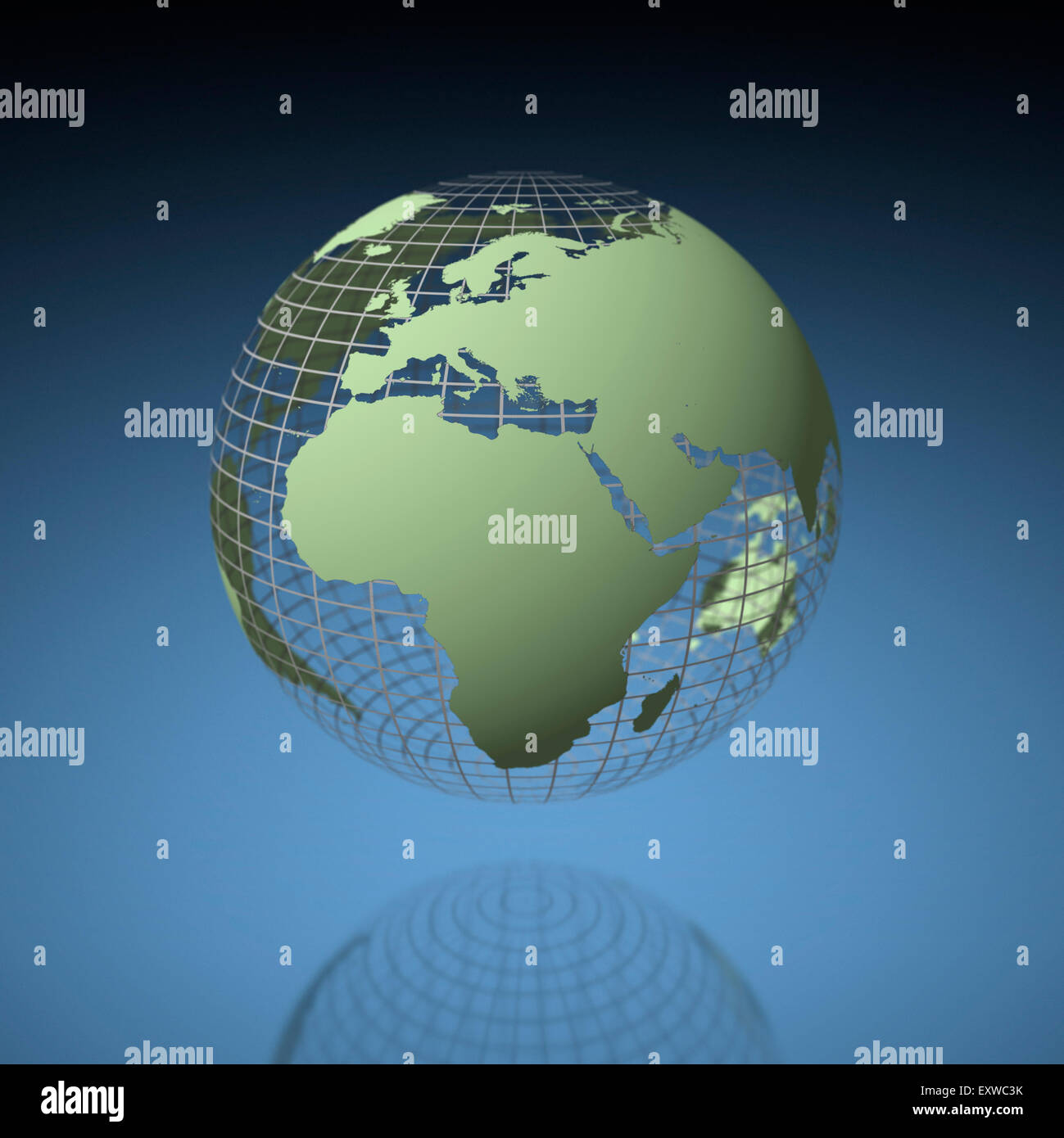 Globe with grid Stock Photo - Alamy