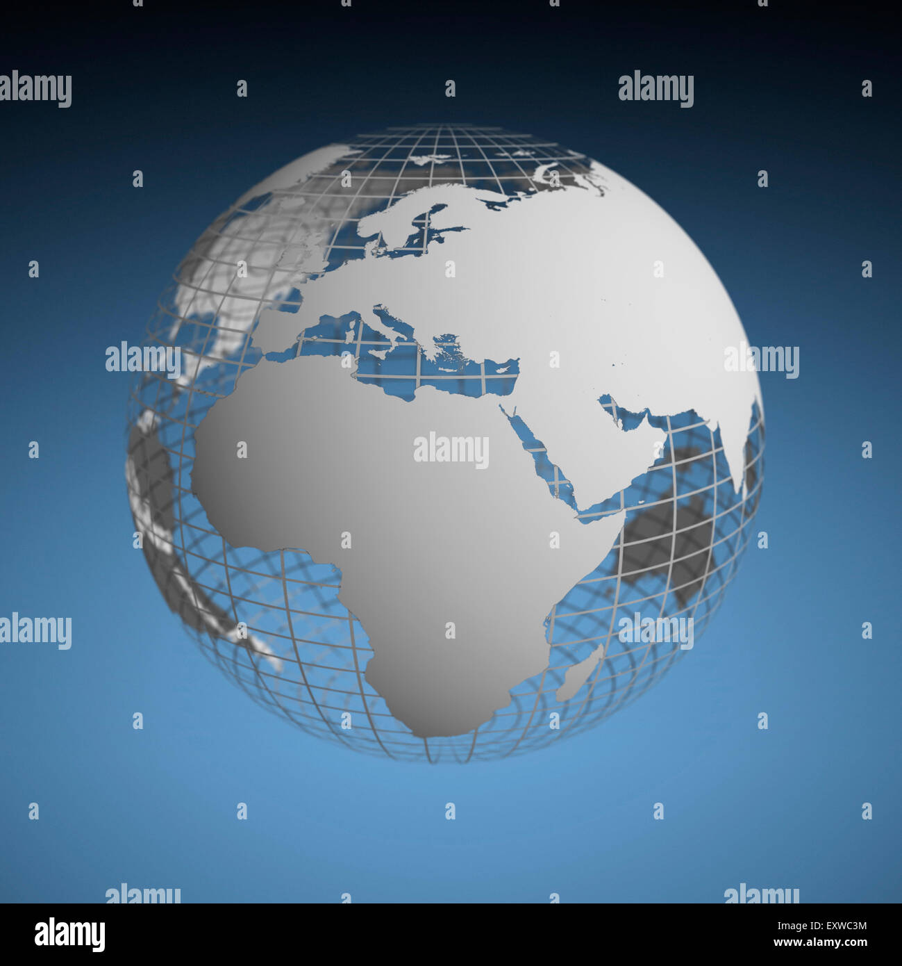 Globe with grid Stock Photo - Alamy