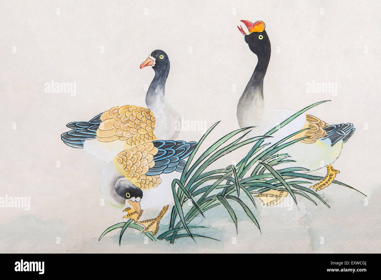 Traditional Chinese Painting, Bird Stock Photo - Alamy