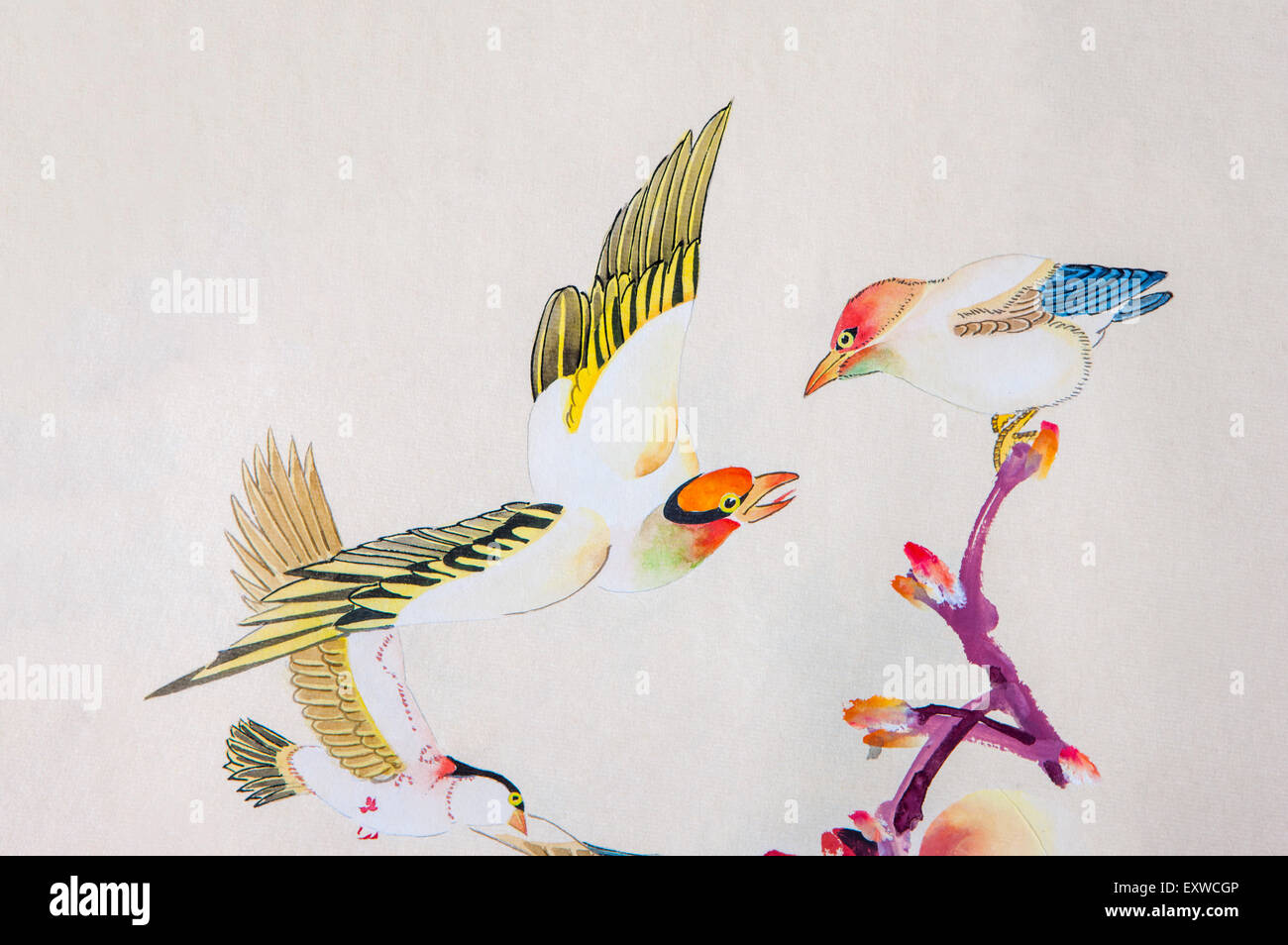 Traditional Chinese Painting, Bird Stock Photo - Alamy