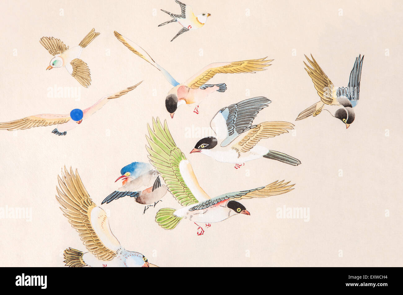 Bird chinese painting hi-res stock photography and images - Alamy