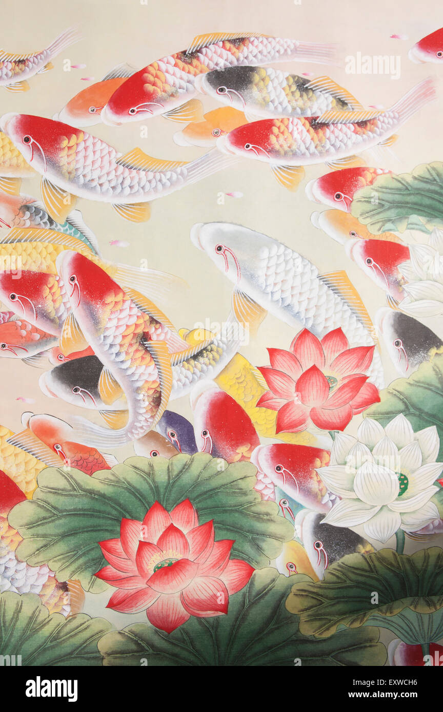 Chinese carp painting hi-res stock photography and images - Alamy