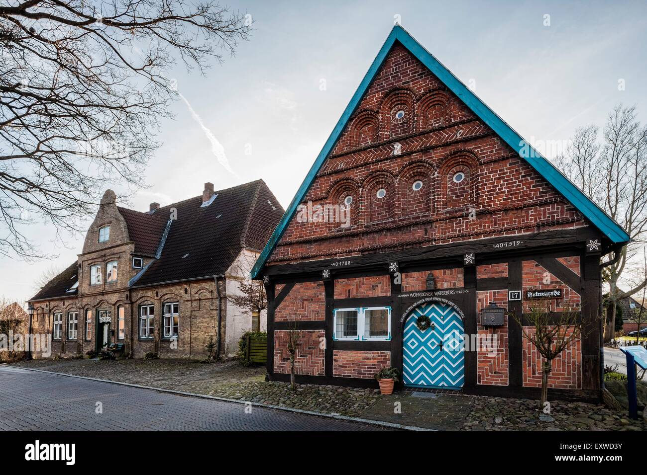 Hictorical houses in Dithmarschen, Schleswig-Holstein, Germany Stock ...