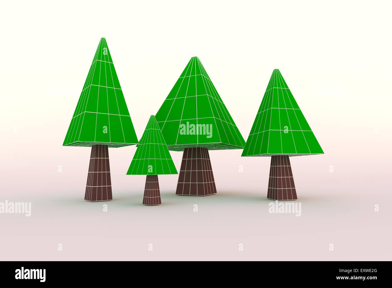 Simple geometric trees Stock Photo - Alamy