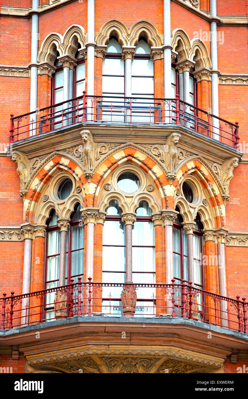 old architecture in london england windows and brick exterior wall ...