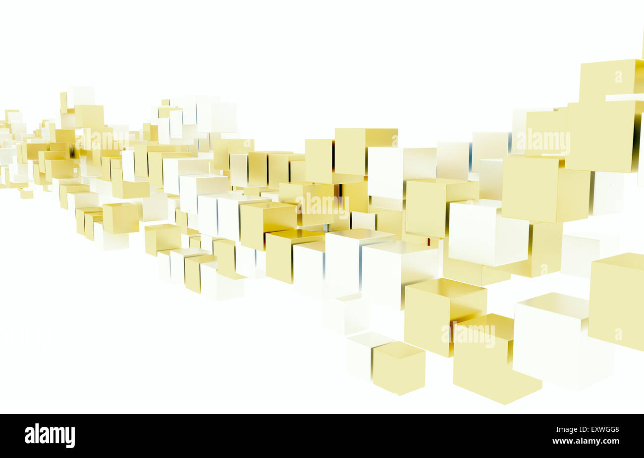 Gold and silver cubes stretching into the distance Stock Photo - Alamy