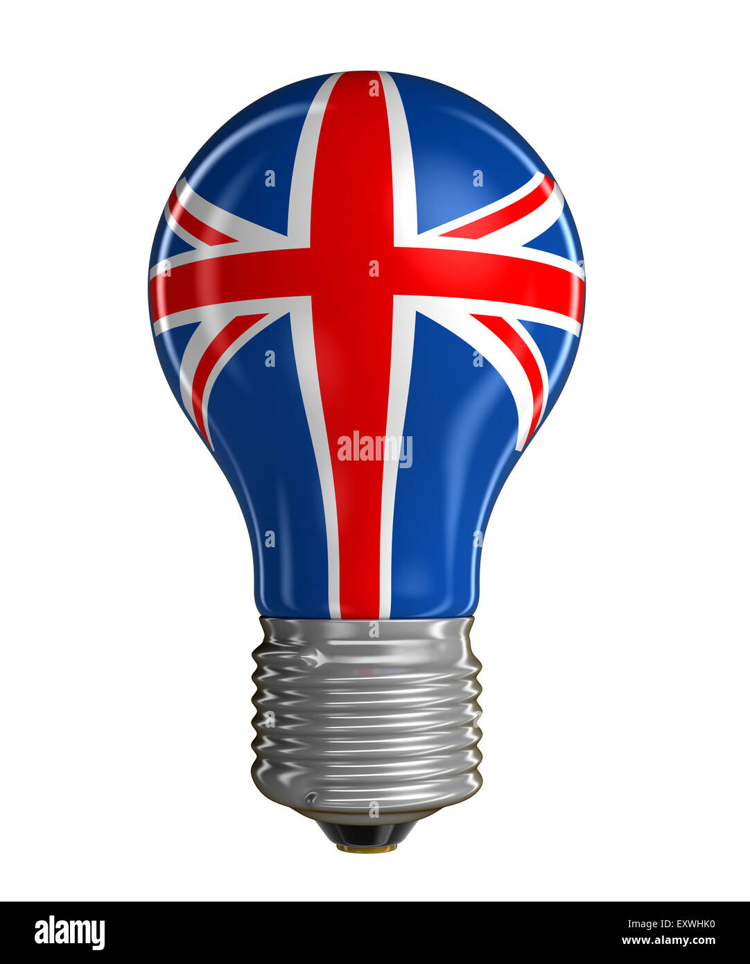 Light bulb with British Flag. Image with clipping path Stock Photo - Alamy