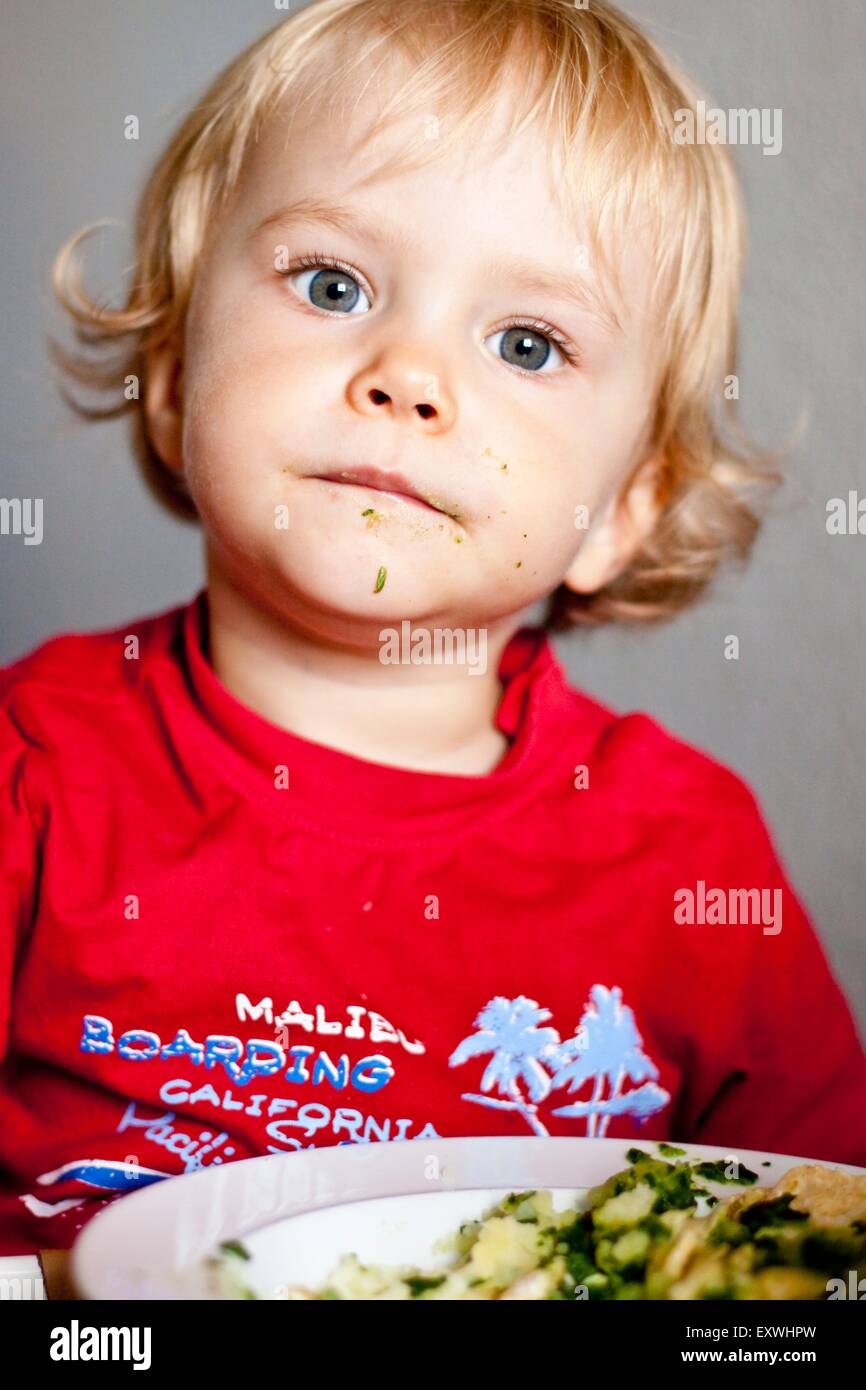 Blond girl at lunch Stock Photo - Alamy