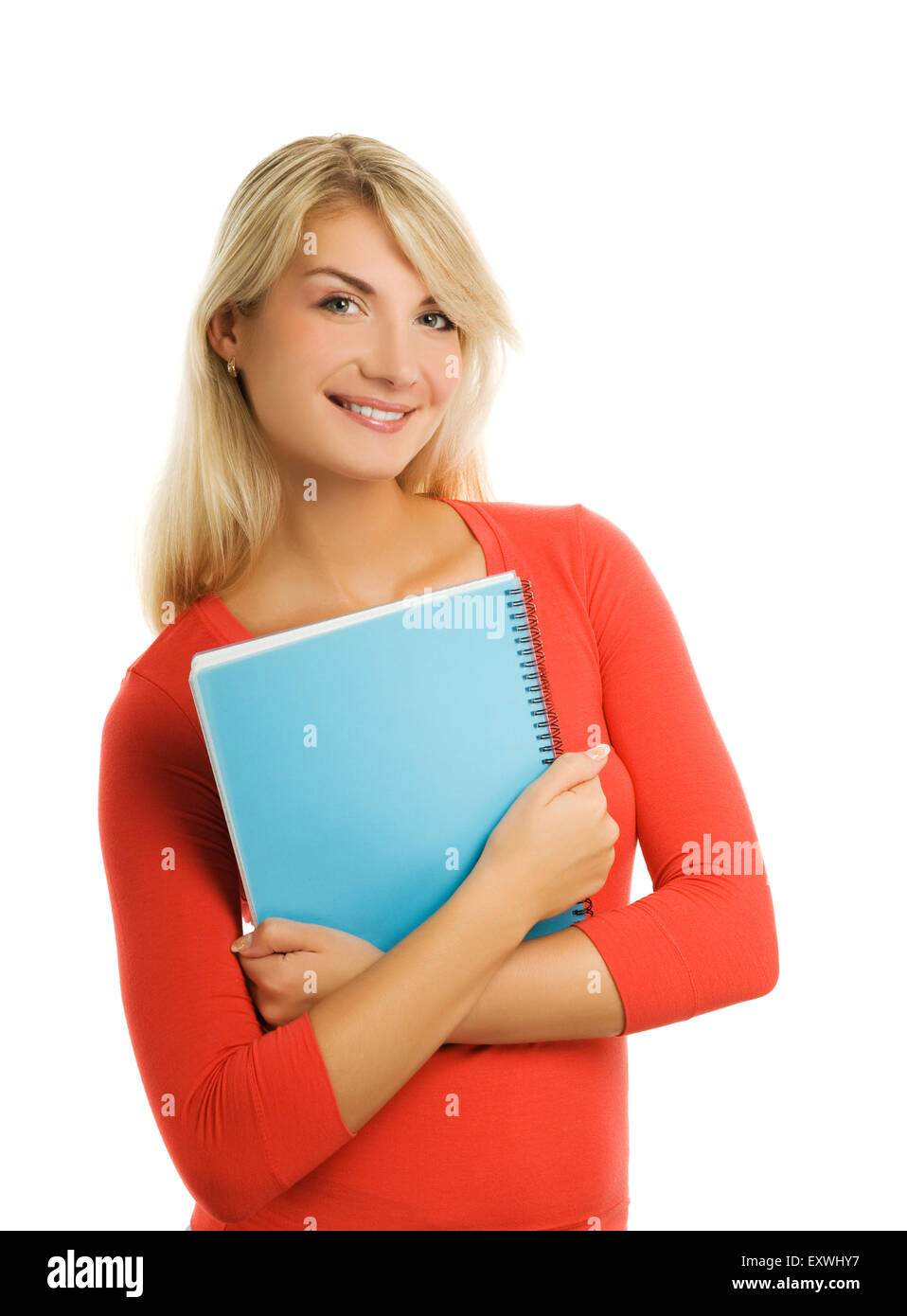 Beautiful student isolated on white background Stock Photo - Alamy