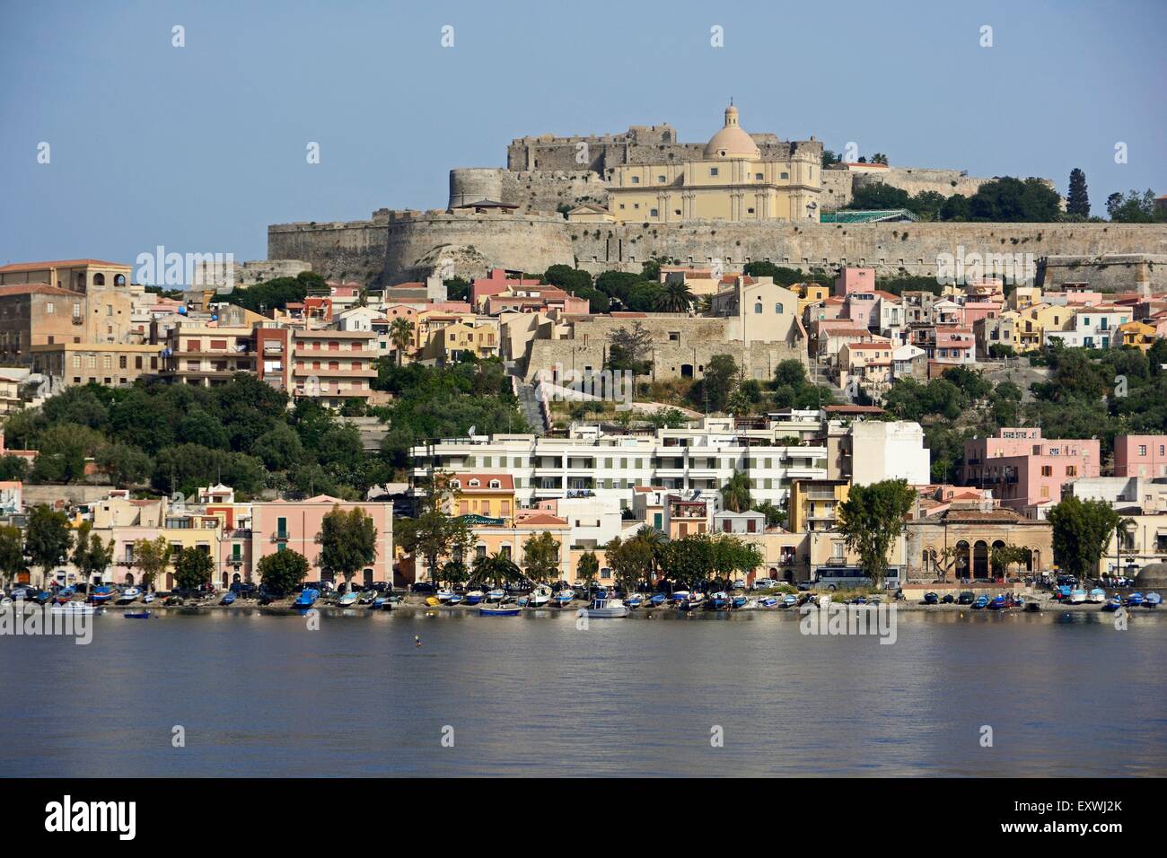 Harbour and fort, Sicily, Italy, Europe Stock Photo - Alamy