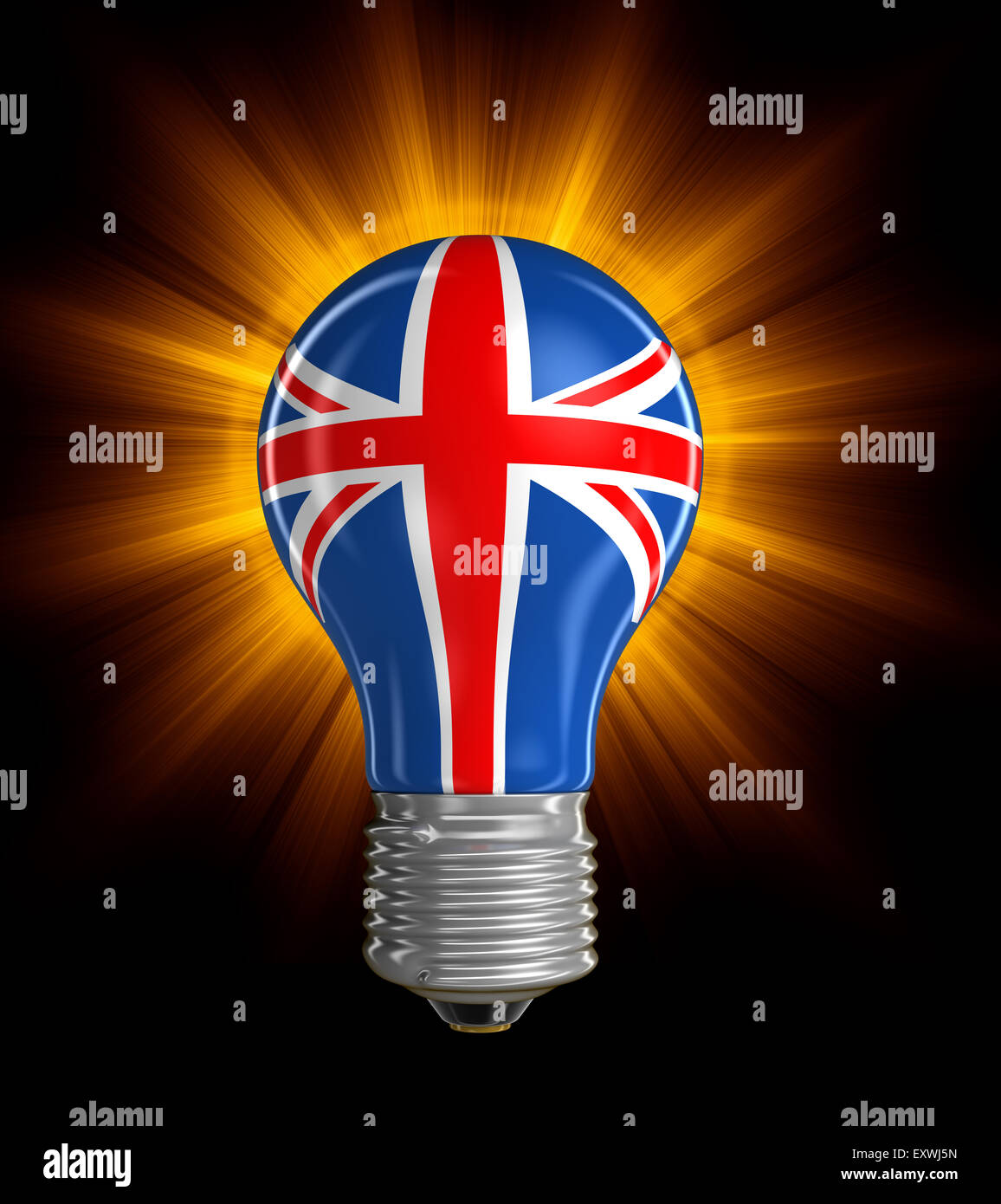Light bulb with British Flag. Image with clipping path Stock Photo - Alamy