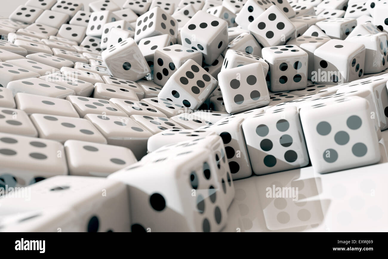 Pile of white dice Stock Photo - Alamy
