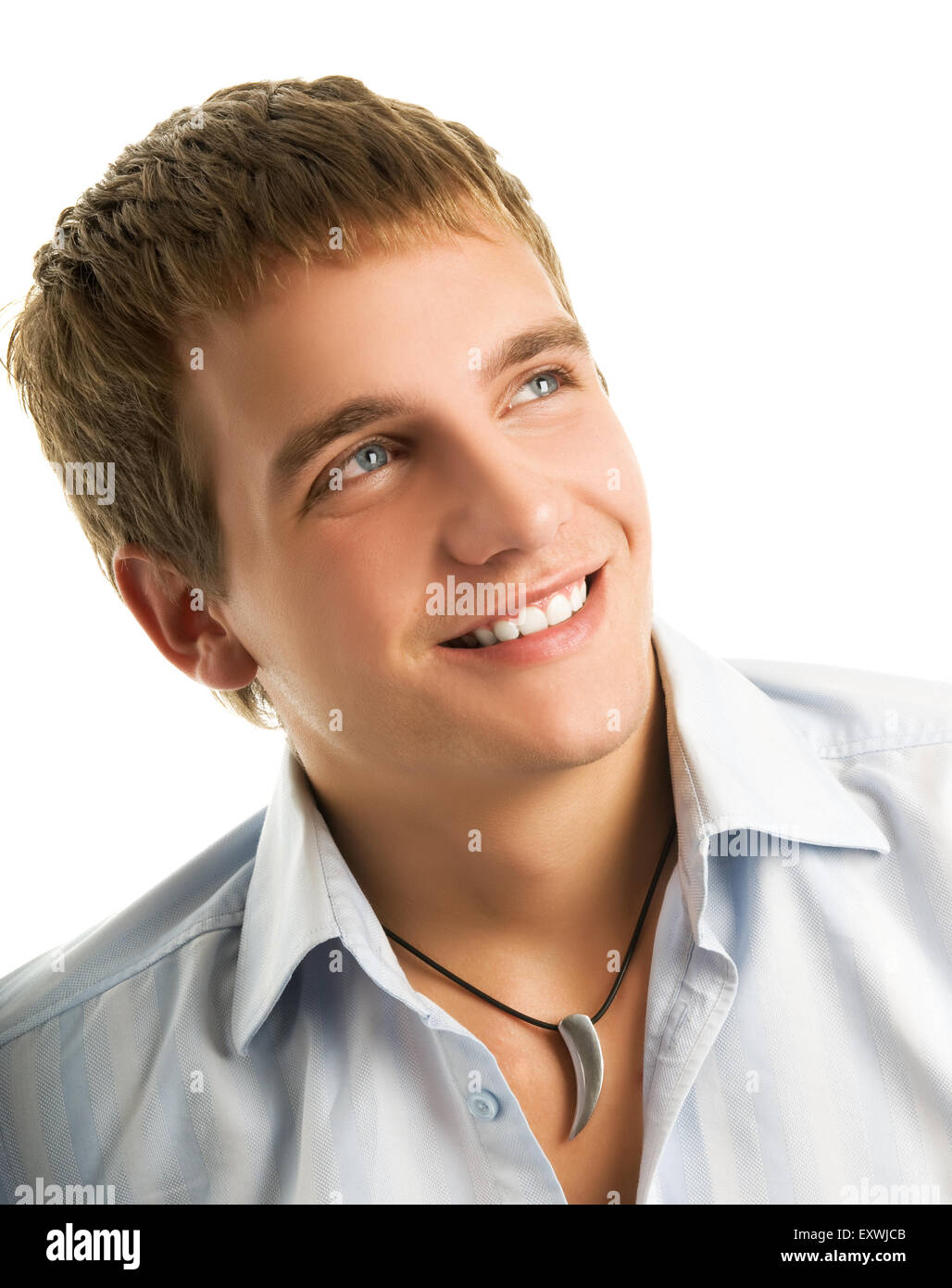 Handsome young man looking up Stock Photo - Alamy