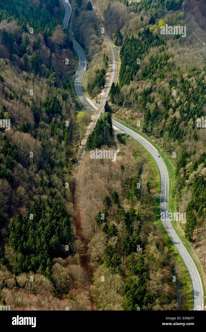Tracks crossing street, Stockach, Baden-Wuerttemberg, Germany Stock ...
