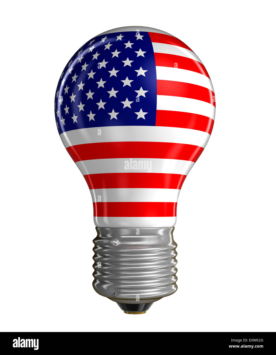 Light bulb with USA flag. Image with clipping path Stock Photo - Alamy