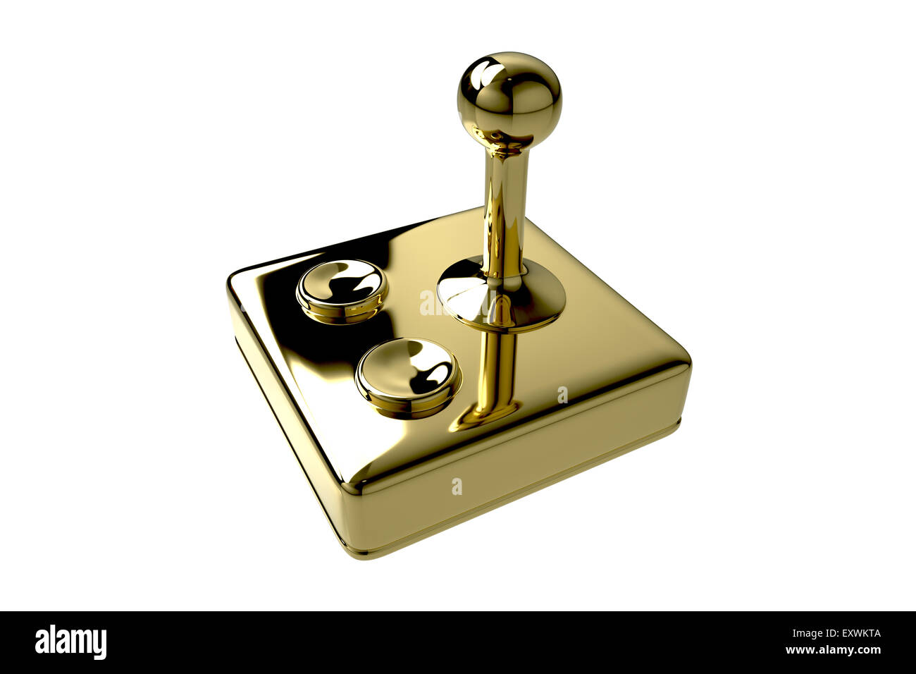 Retro golden joystick or video games controller award Stock Photo - Alamy