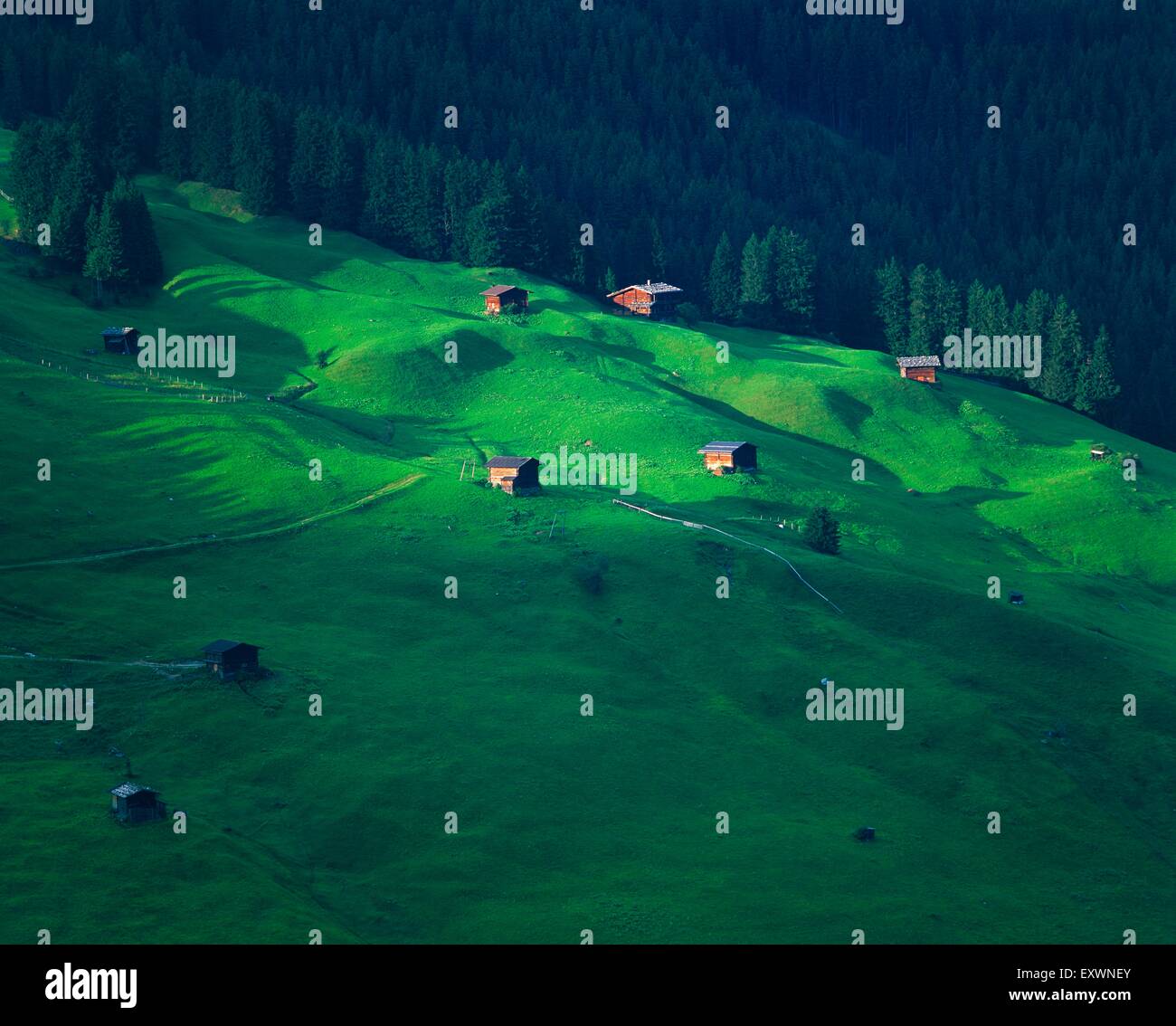 Alpine huts in Zillertal, Tyrol, Austria Stock Photo - Alamy