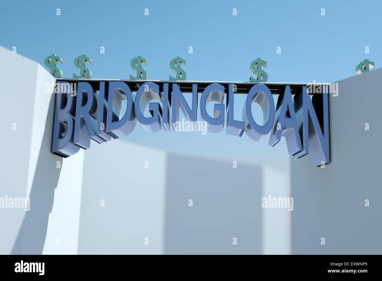 The Bridging Loan financial concept rendered in 3D Stock Photo - Alamy