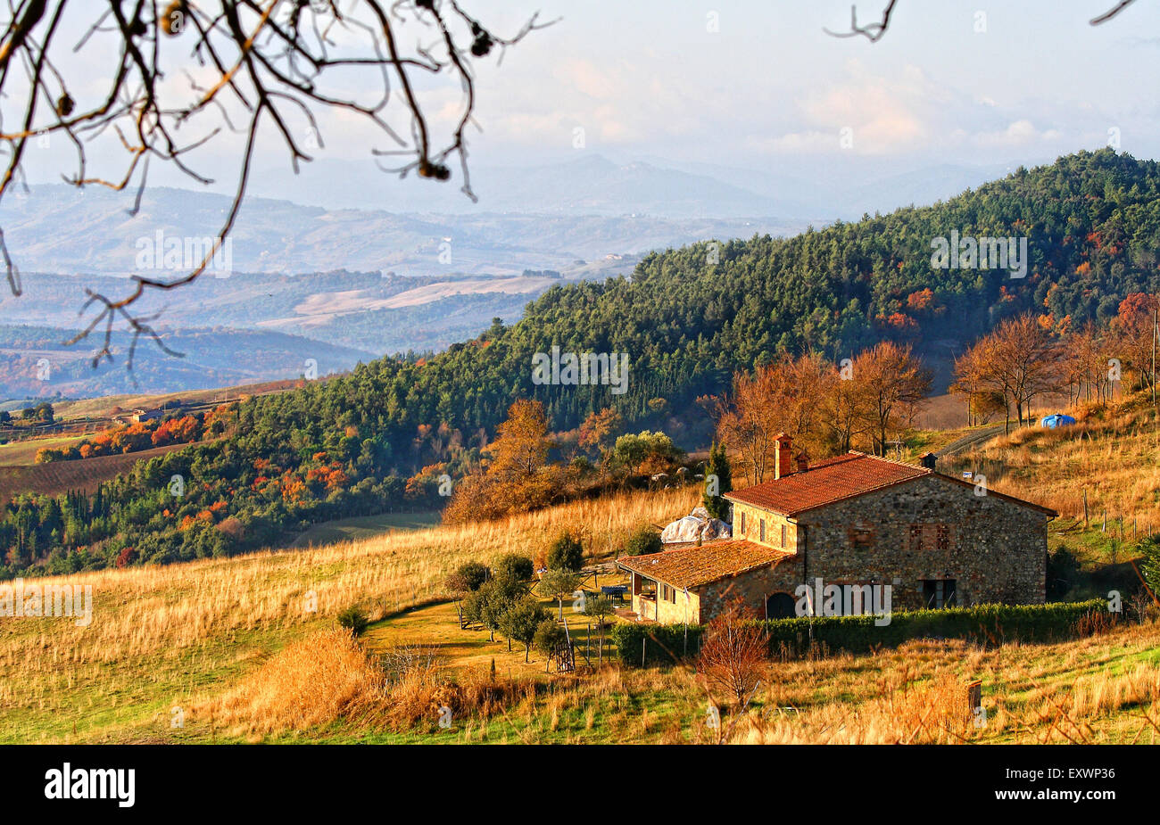 Beautiful cottage in tuscany with great view Stock Photo - Alamy