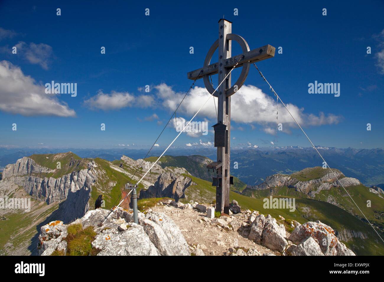 Mountain cross, Brandenberg Alps, Tyrol, Austria, Europe Stock Photo ...