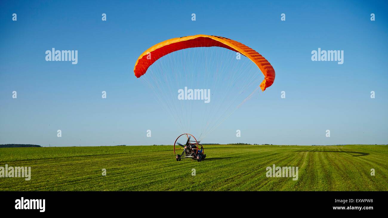 Paramotor trike starting, Baden-Wuerttemberg, Germany Stock Photo - Alamy