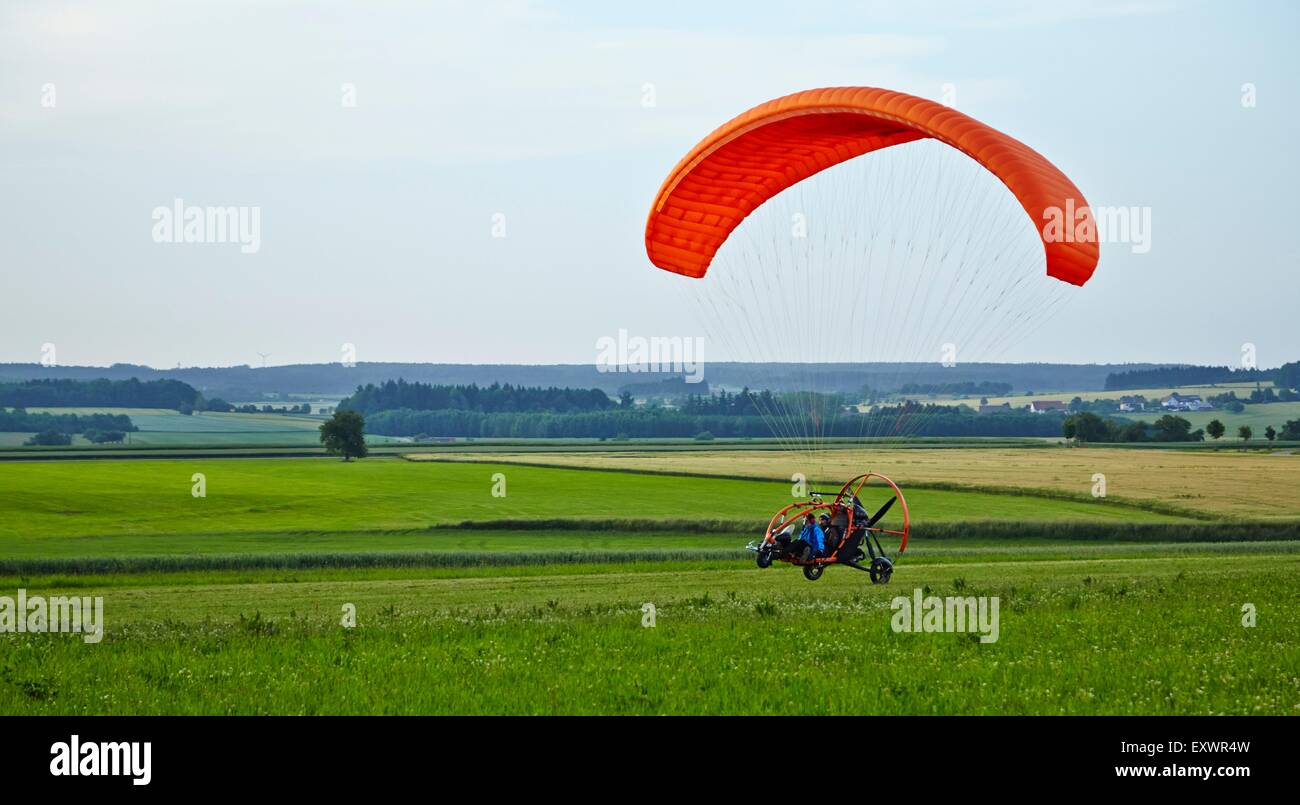 Paramotor trike landing, Baden-Wuerttemberg, Germany Stock Photo - Alamy