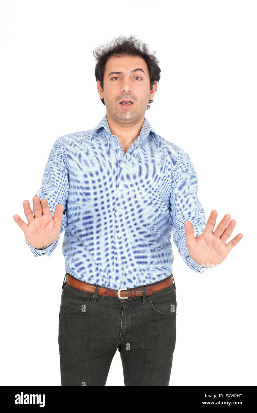 Handsome arabic man doing different expressions in different sets of ...