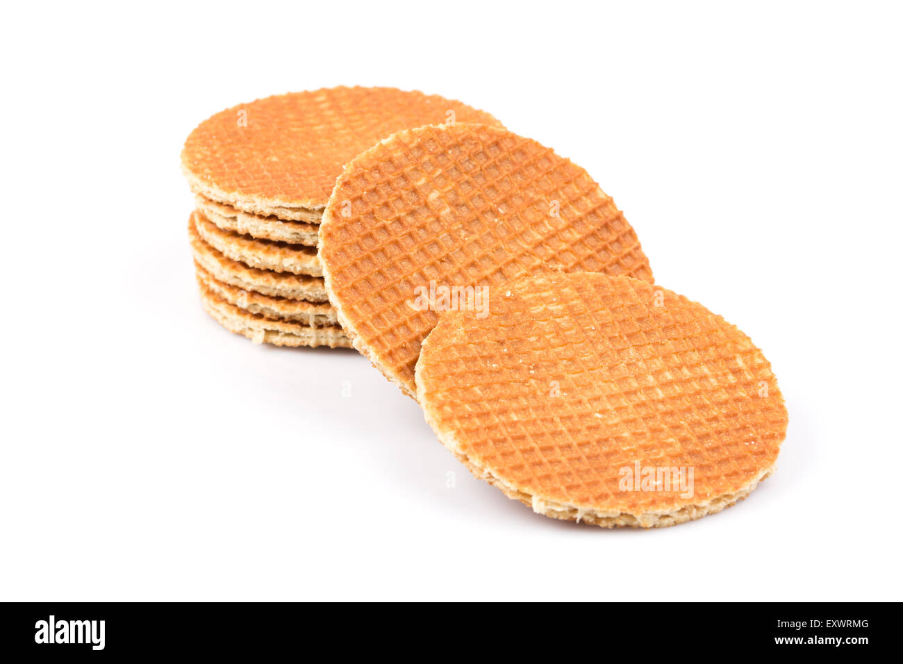 Dutch waffle isolated on a white background Stock Photo - Alamy