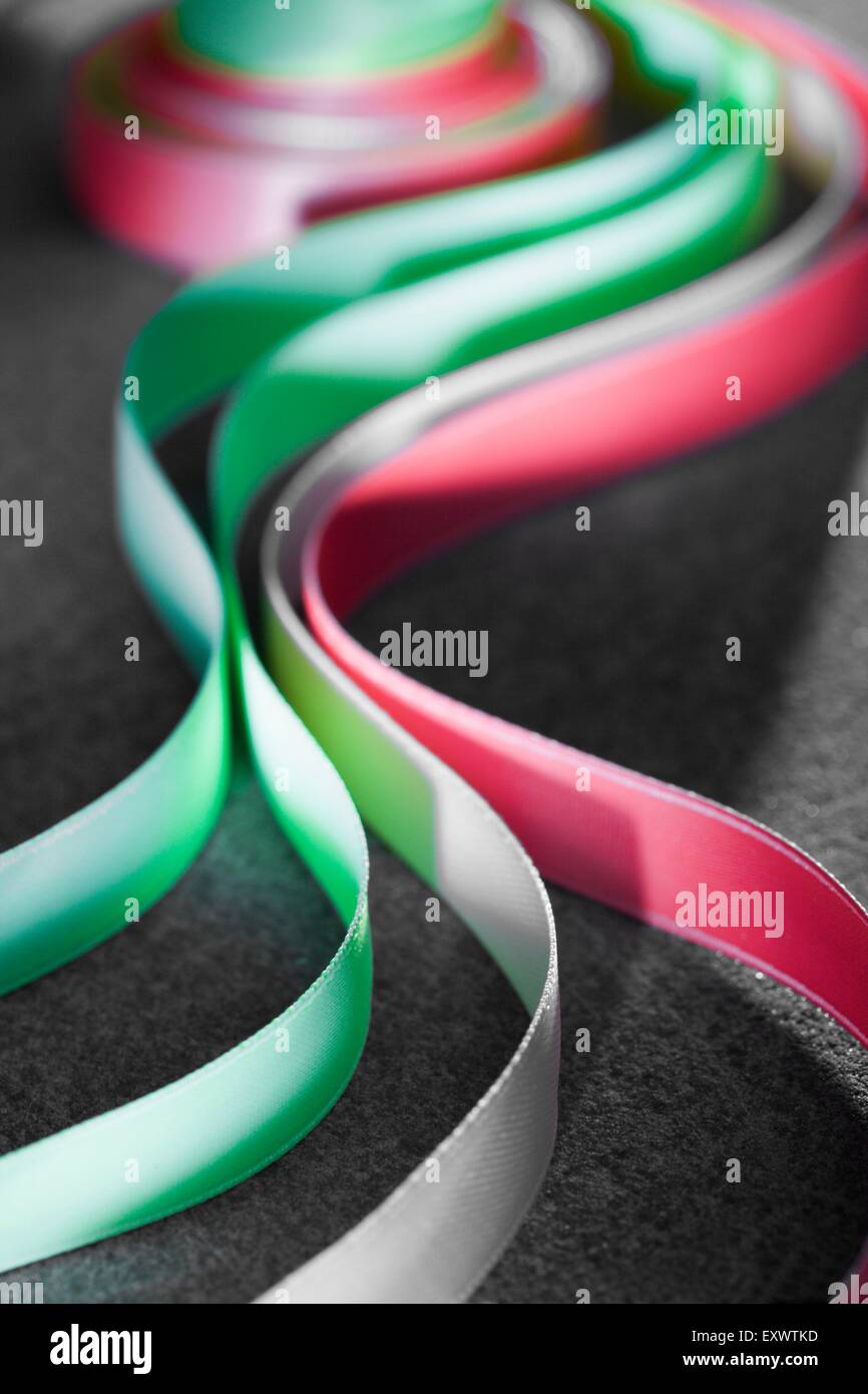 Close up shot colored ribbons hi-res stock photography and images - Alamy