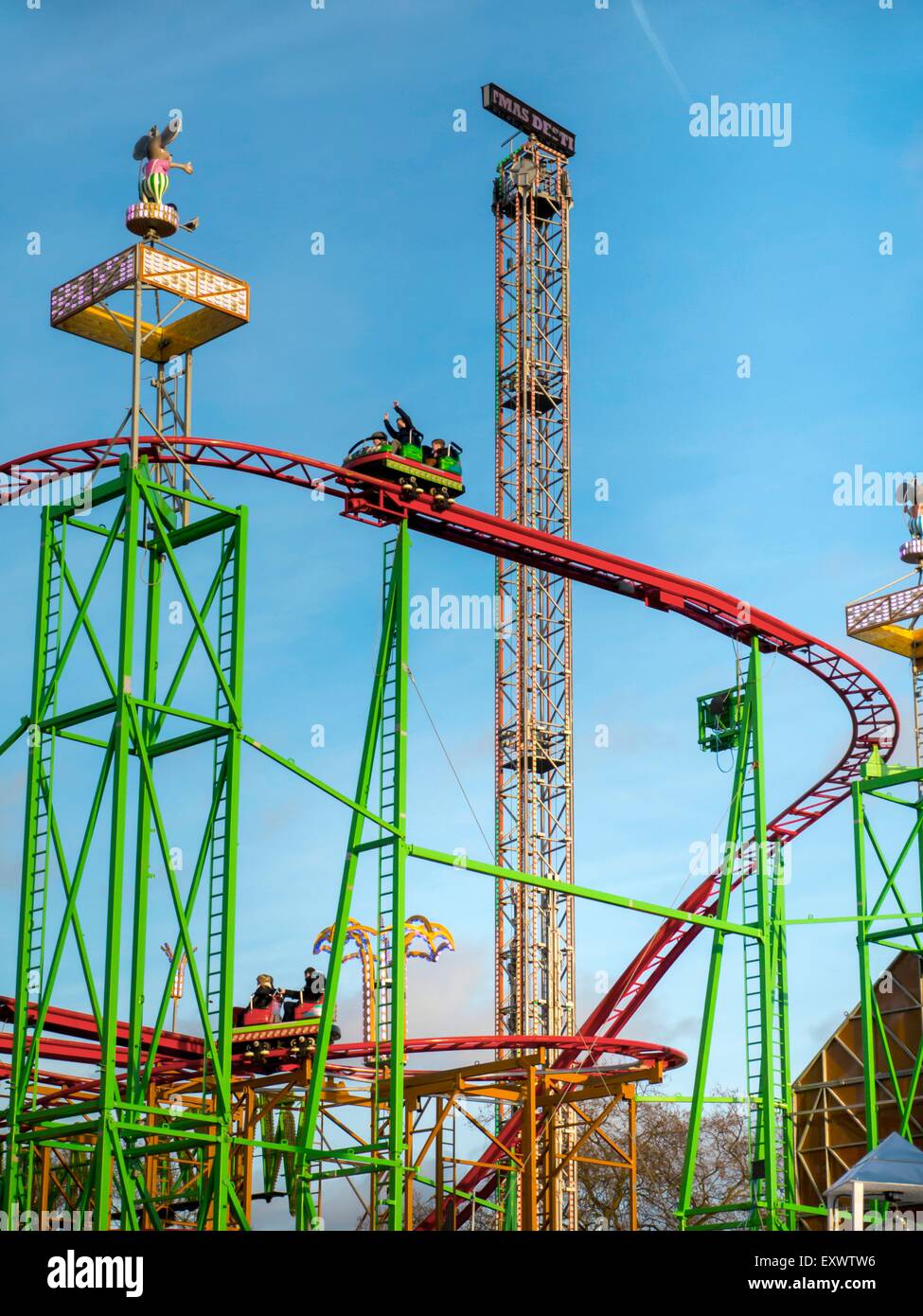 Fairground ride at Winter Wonderland Hyde Park, London, England, UK ...