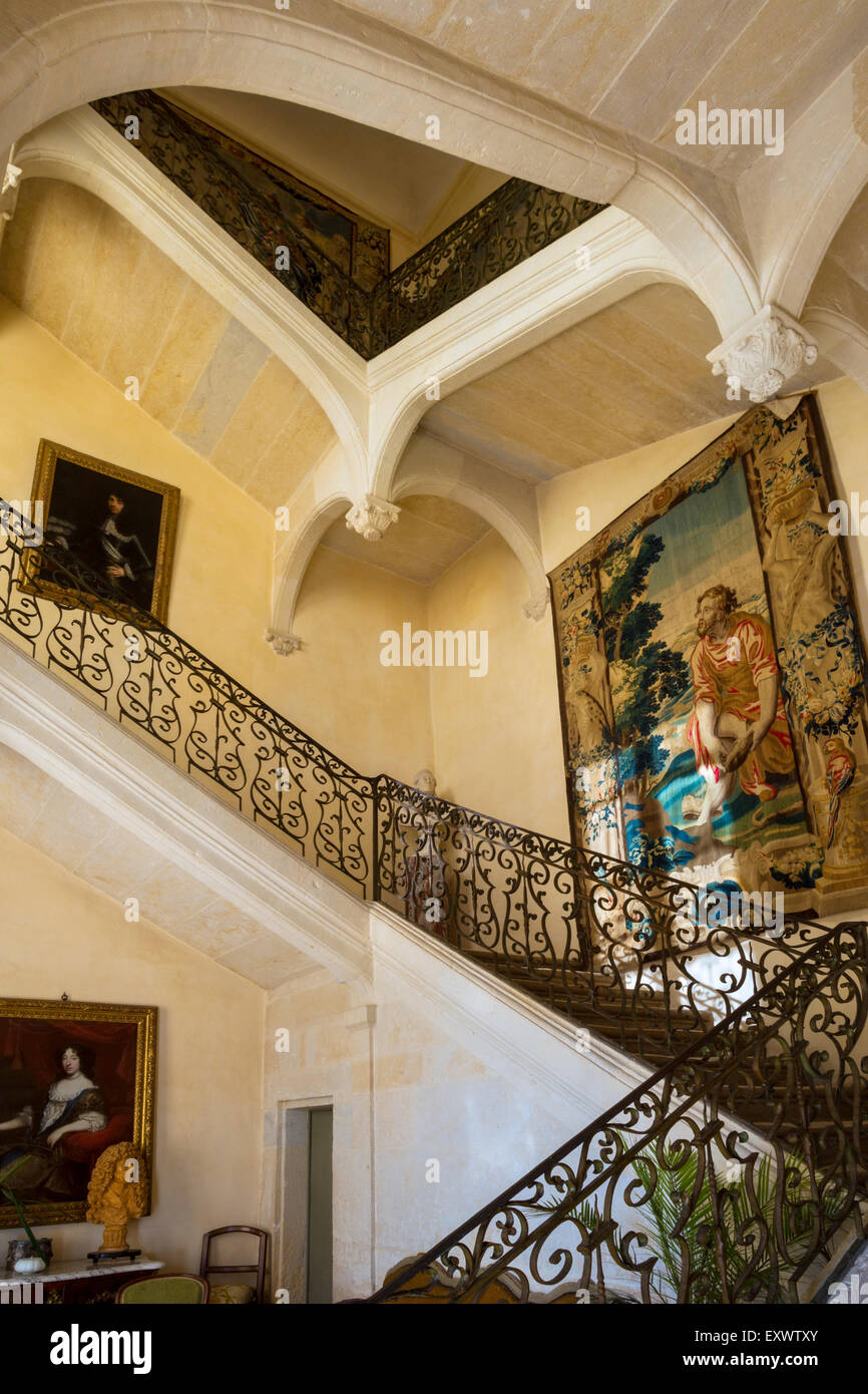 The Stairs, Castle Of Flaugergues, Montpellier,Herault,France Stock ...