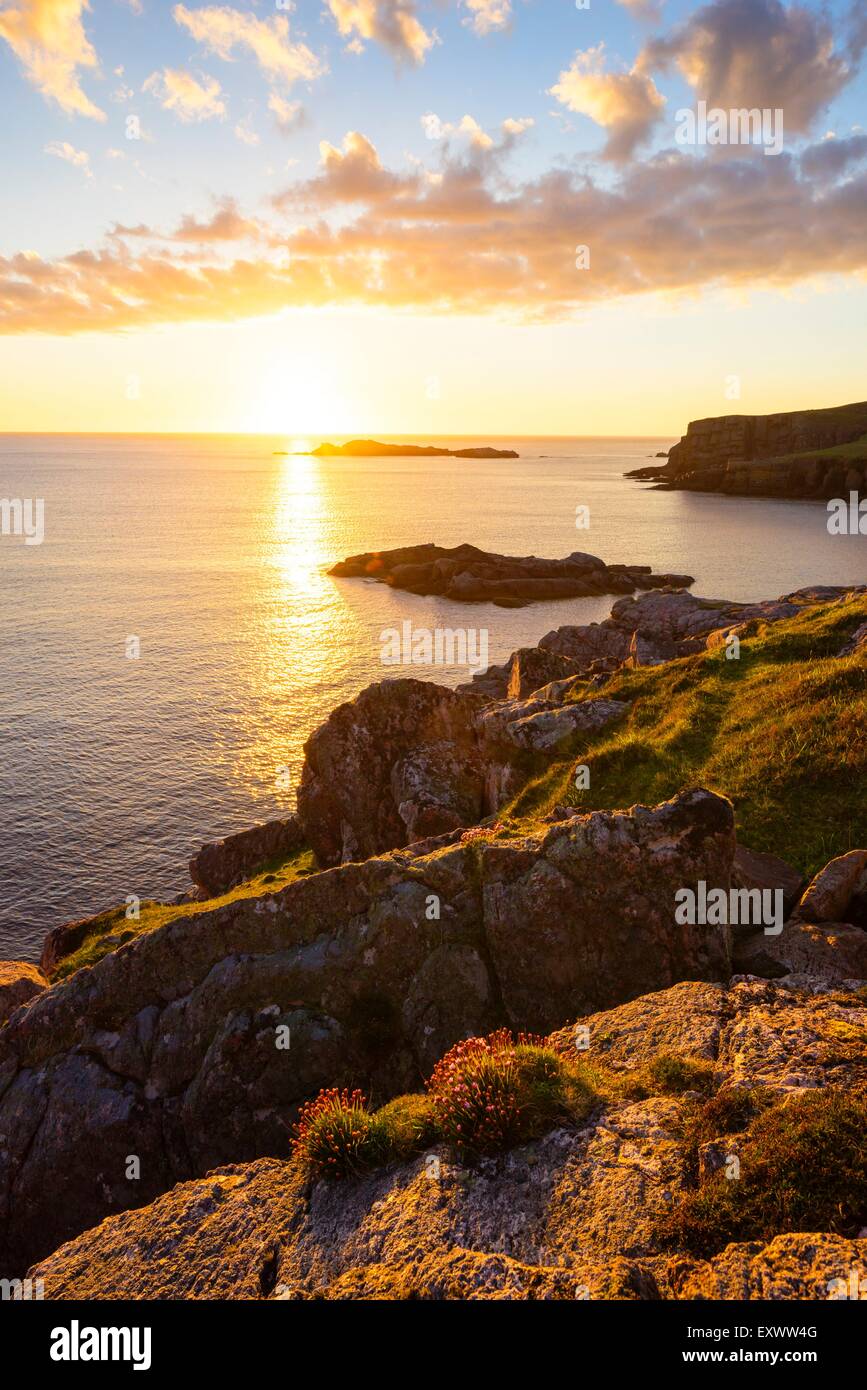 Sunset at the beach of Blairmore, Scotland Stock Photo - Alamy
