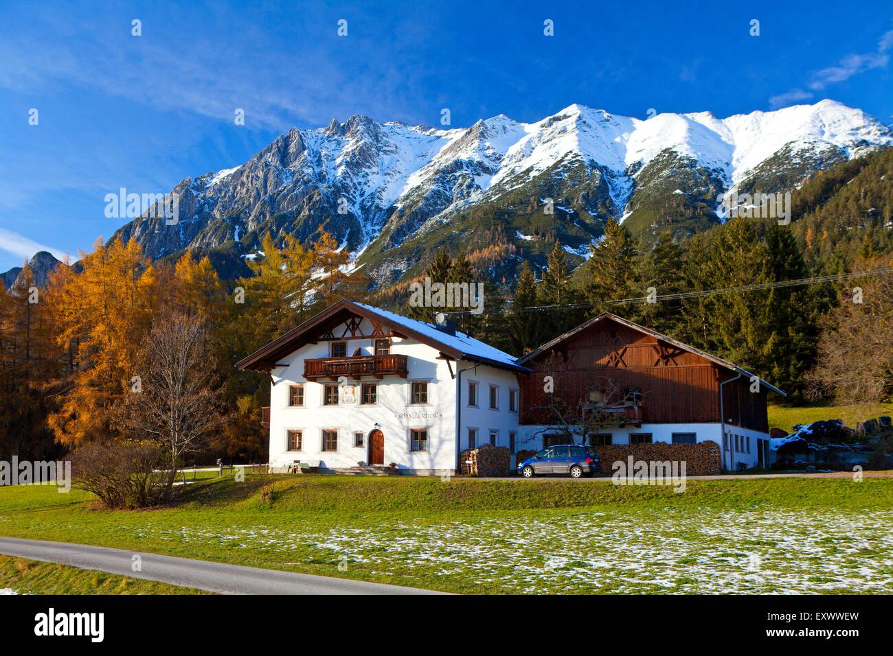 Farm, Mieminger Plateau, Tyrol, Austria, Europe Stock Photo - Alamy