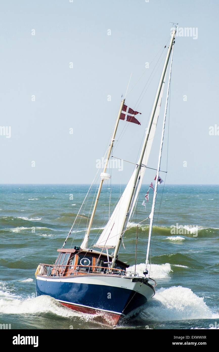 Sailing boat at sea Stock Photo - Alamy