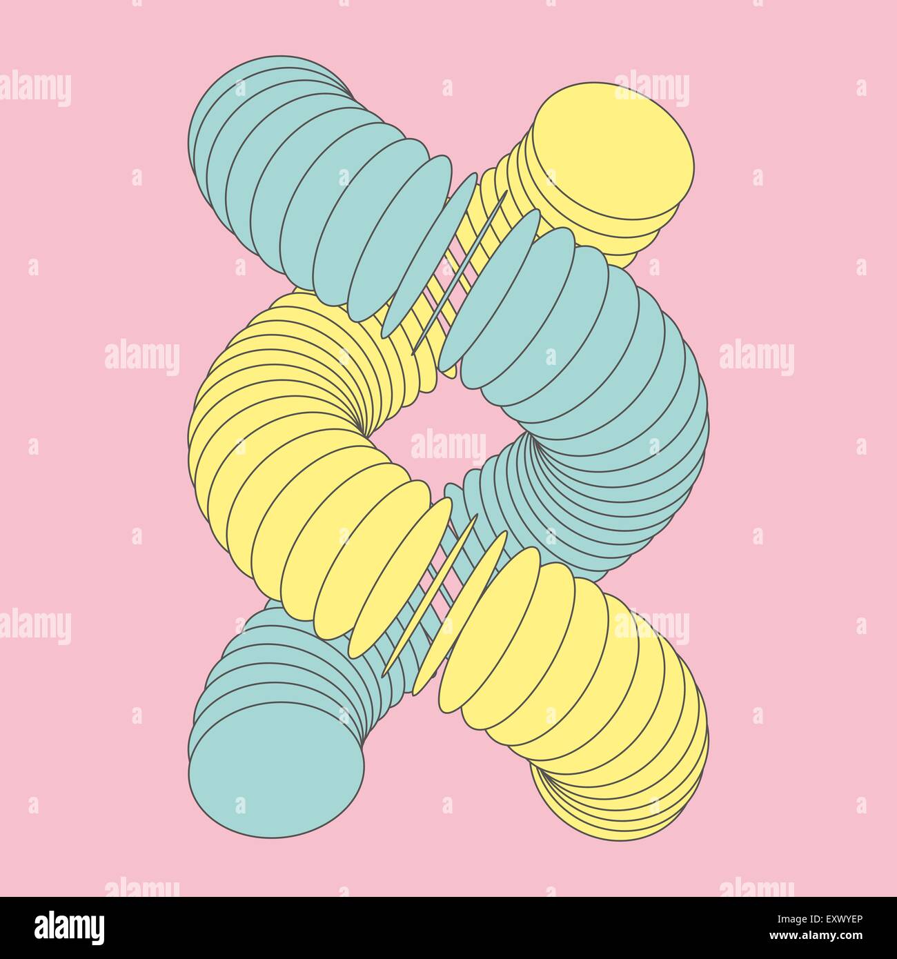 Vector illustration of dna structure in 3d. Can be used as background ...