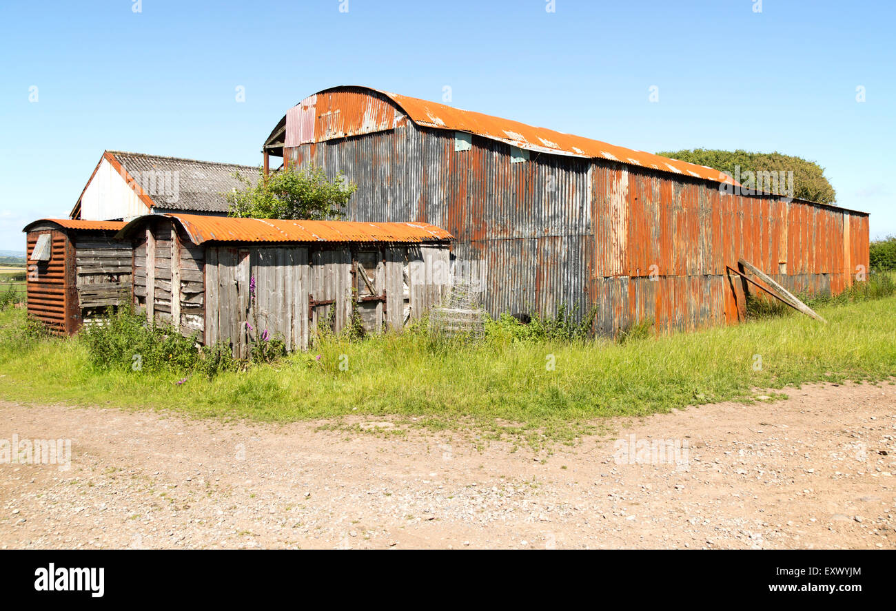 Rusty red barn the Gower peninsula, near Swansea, South Wales, UK Stock ...