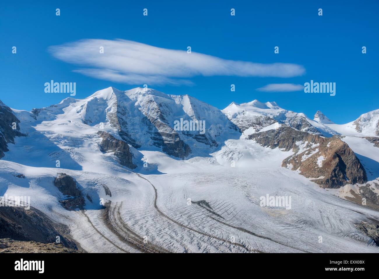 Bernina Alps with Bellavista, Piz Palü and Persgletscher, Canton ...