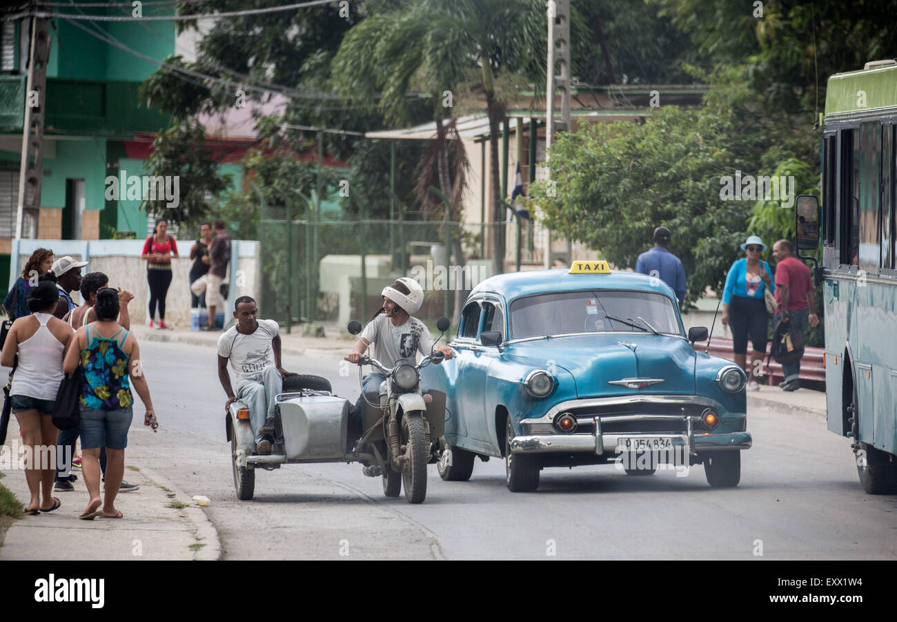 The scene on the streets of Mariel near Havana, Cuba 16 July 2015. In ...