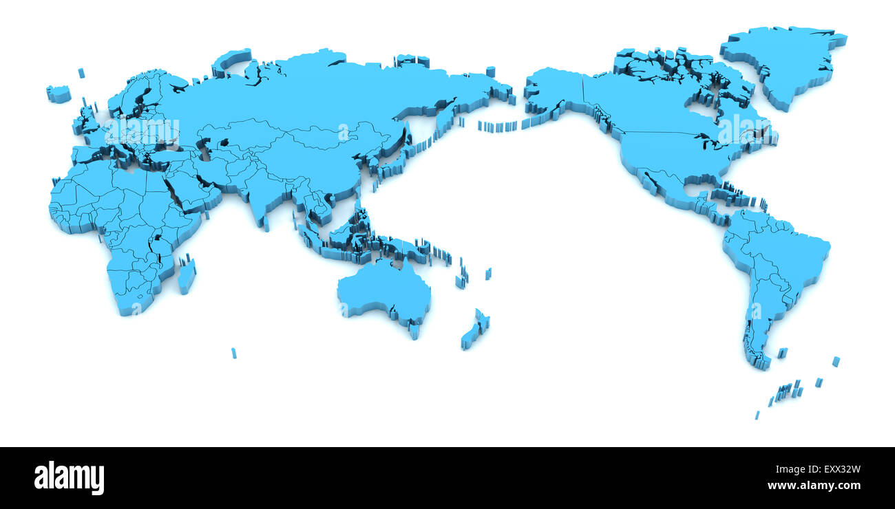 World map country borders hi-res stock photography and images - Alamy