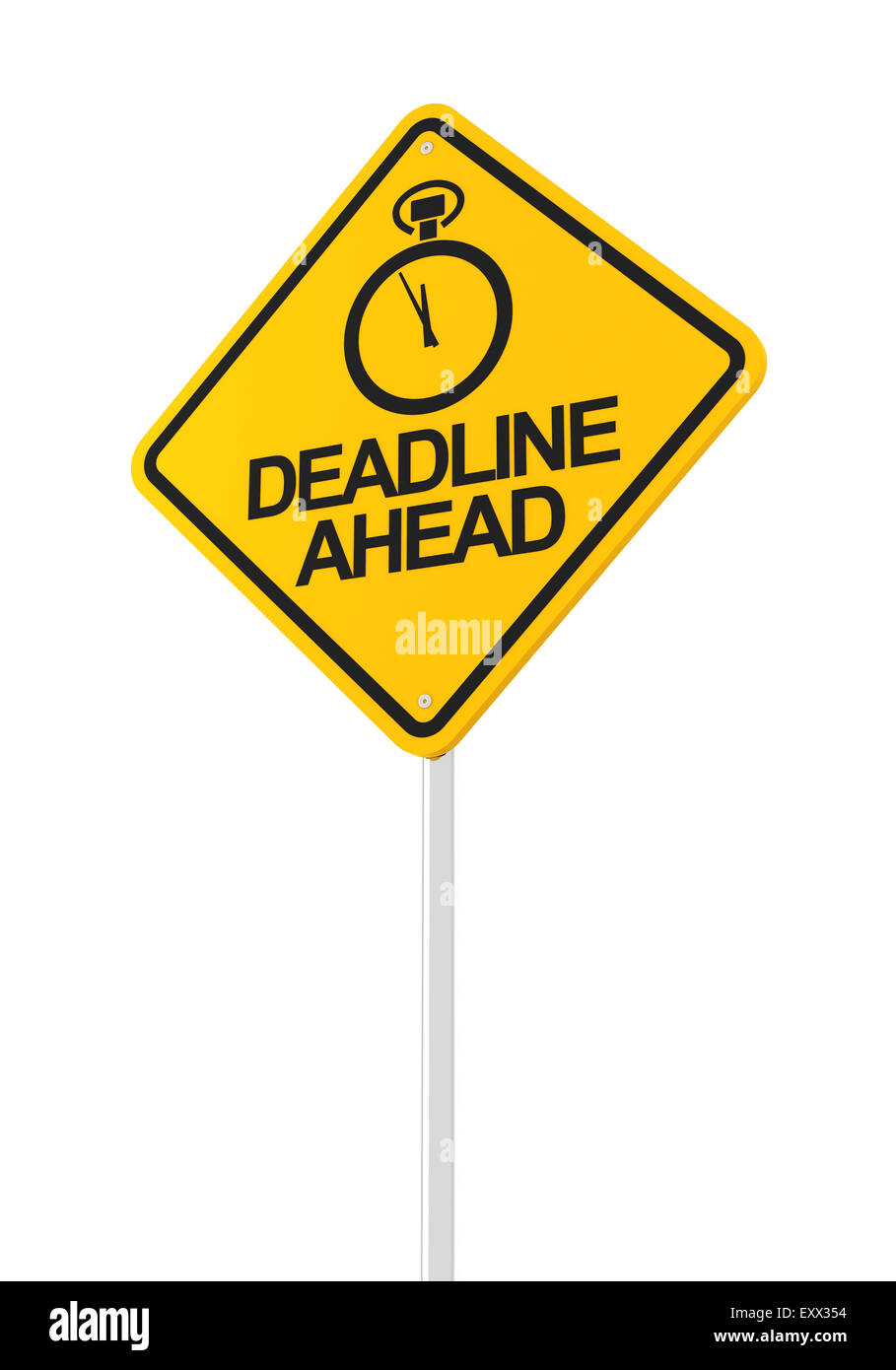 Deadline ahead road sign Stock Photo - Alamy