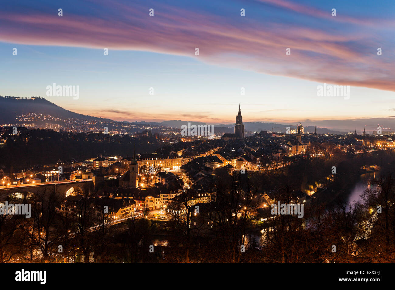 Old town at sunset Stock Photo - Alamy