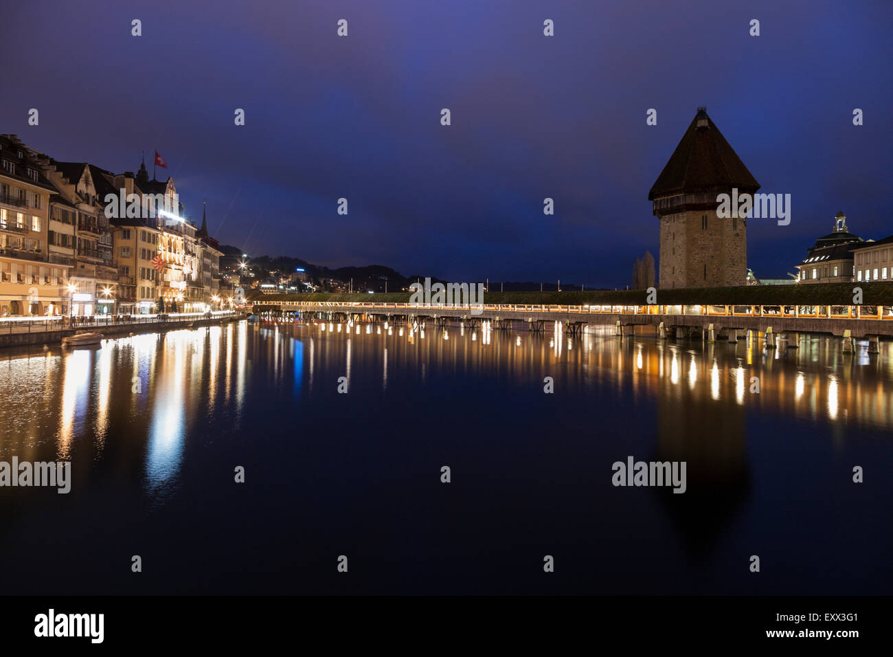 Chapel bridge kapellbrucke night hi-res stock photography and images ...