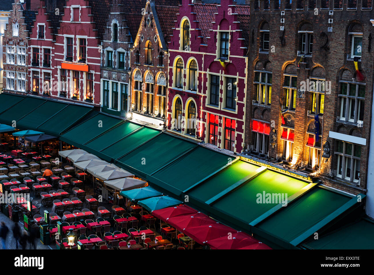 Town square at night Stock Photo - Alamy