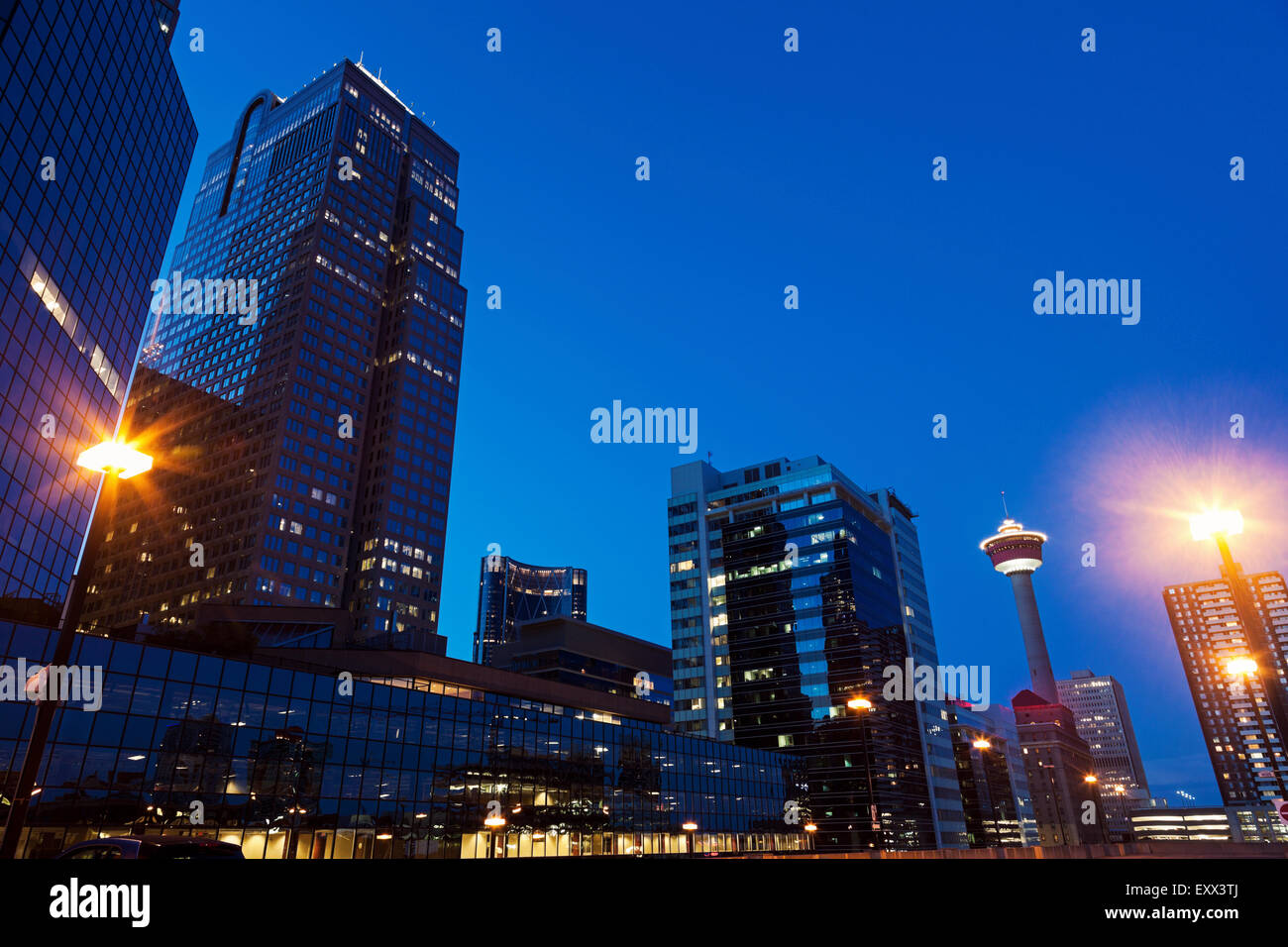 Skyscrapers at night Stock Photo - Alamy