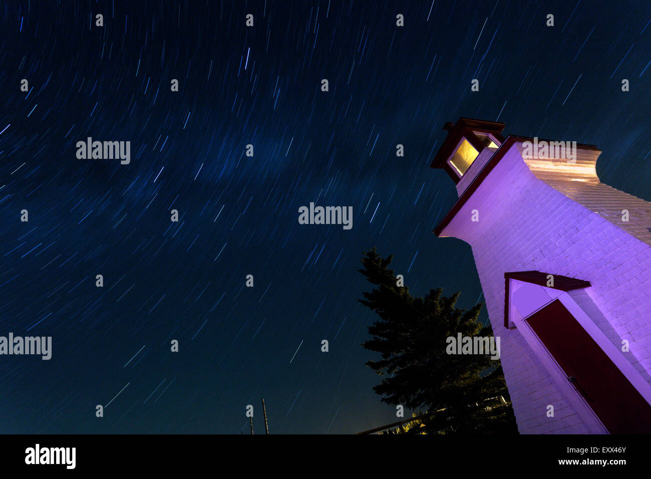 Anderson Hollow Lighthouse and sky shot with long exposure Stock Photo ...