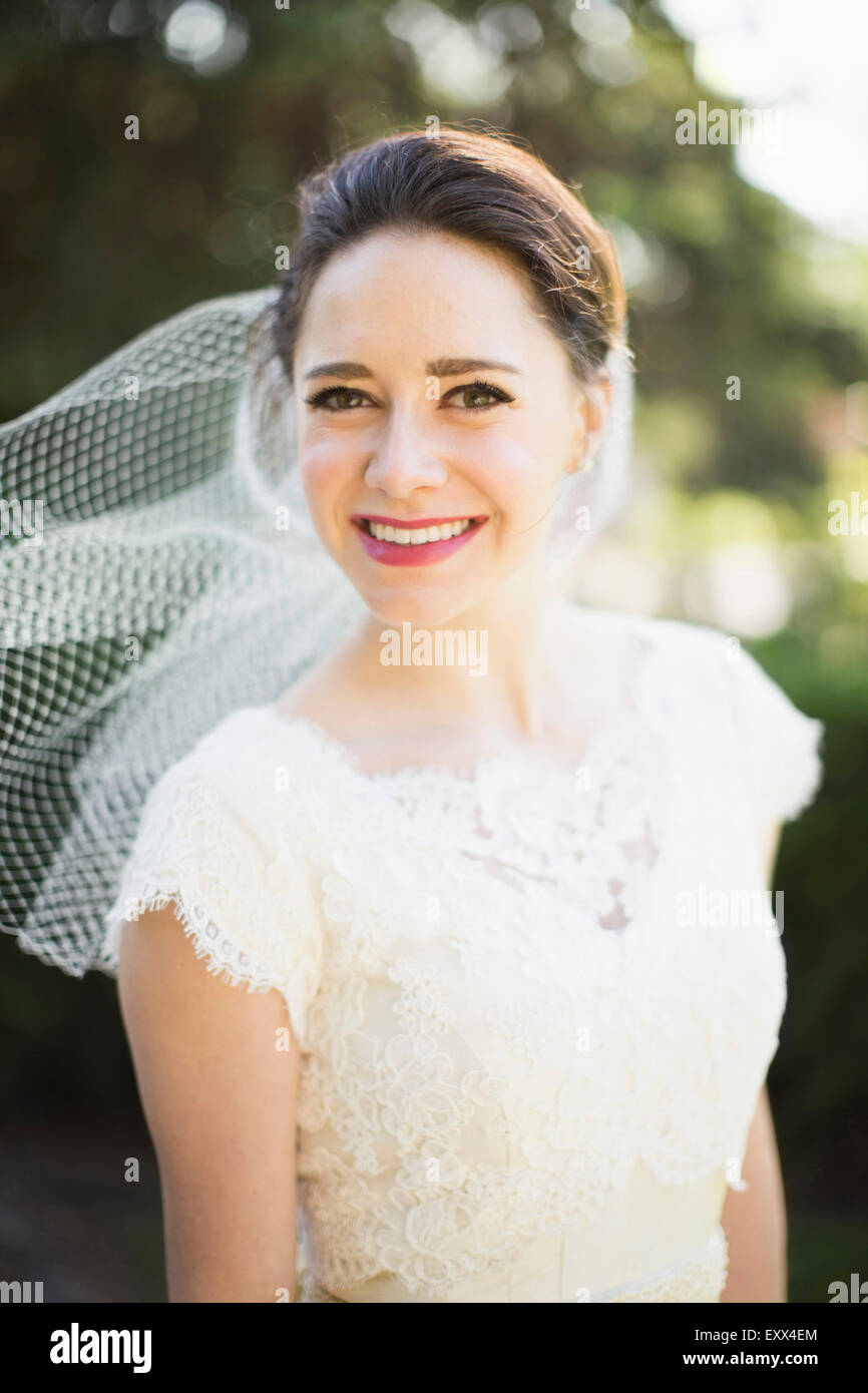 Portrait of smiling bride Stock Photo - Alamy